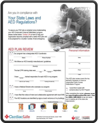Public Access Defibrillation AED Compliance Checklist